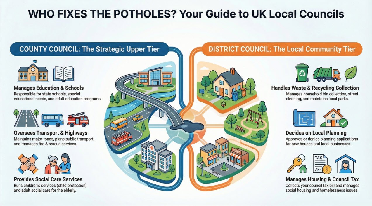 Understanding UK Local Government: County Council vs. District Council ...